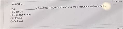 Solved Question 10 5 ﻿pointsthe ﻿of Streptococcus
