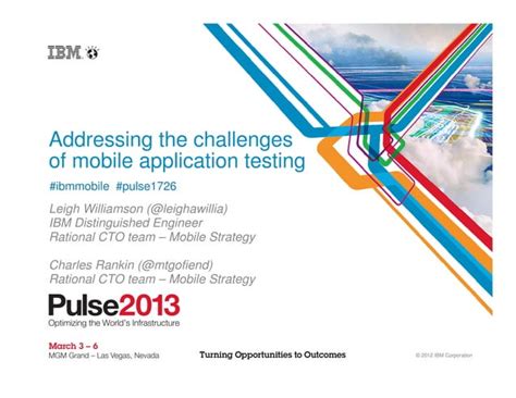 Mobile Testing Presentation At Ibm Pulse 2013 Ppt