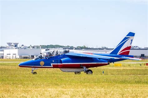 An Alphajet From The Patrouille De France Taxiing Editorial Photo Image Of Dassault Plane