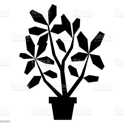 白色背景下的卡通植物向量圖形及更多住宅內部圖片 住宅內部 側影 傢俱 Istock