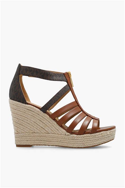 Michael Michael Kors Bradley Wedge Sandals In Brown Lyst