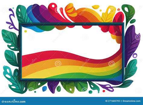 Vector Illustration Of Rainbow Border Frame Isolate With Emptyspace