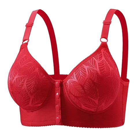 Poiuytr Bra For Women Plus Size Front Closure Button Full Coverage Bra