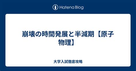 崩壊の時間発展と半減期【原子物理】 大学入試徹底攻略