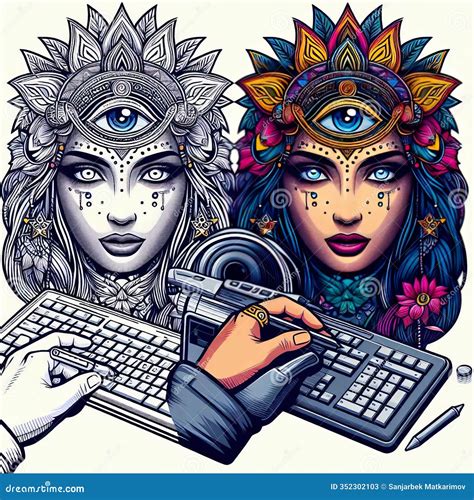 vector tracing converting raster images into vector graphics stock illustration illustration