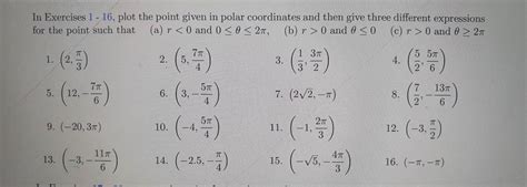solved in exercises 1 16 plot the point given in polar
