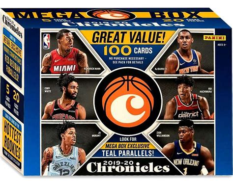Panini NBA 2019 20 Chronicles Basketball Trading Card MEGA Box 100 Cards 20 Packs Exclusive