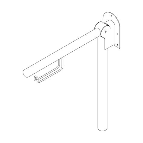Wall And Floor Mounted Hinged Grab Rail