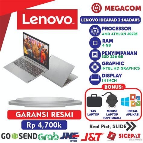 Jual Lenovo Ideapad Slim 3 Amd 3020e Ram 4gb Ssd 256gb 14 Hd Slim