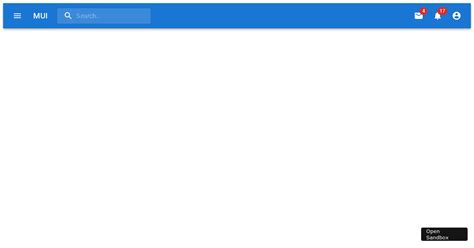 PrimarySearchAppBar Demo Material UI Forked Codesandbox