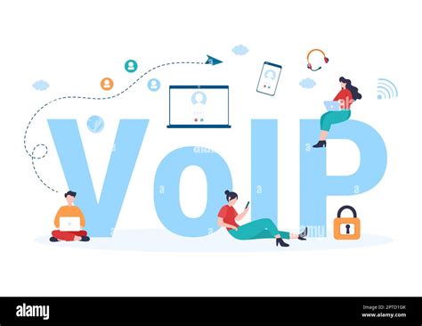 Voip Or Voice Over Internet Protocol With Telephony Scheme Technology And Network Phone Call
