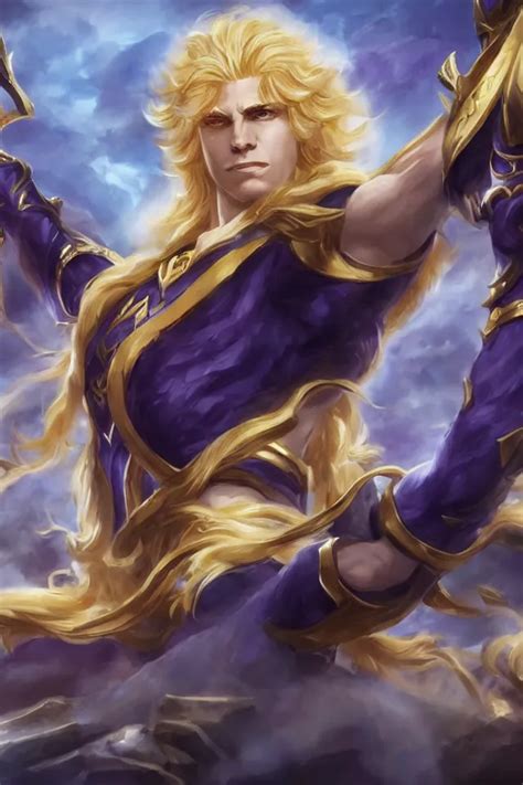 Dio As A Blond Male Demigod With Beautiful Long Curly Stable