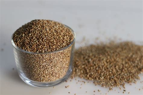 Pearl Millet Grains In A Glass Bowl Filled To The Brim Stock Image