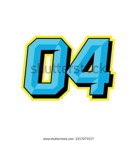 Number Vector Sports Racing Number 04 Stock Vector Royalty Free 2217073557 Shutterstock
