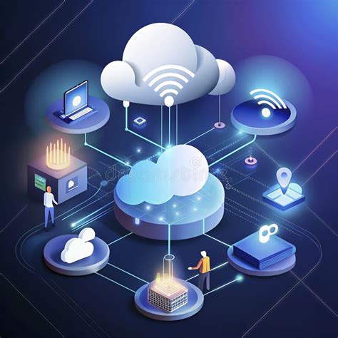 Cloud Computing Technology Concept 3d Isometric Illustration Stock Illustration Illustration