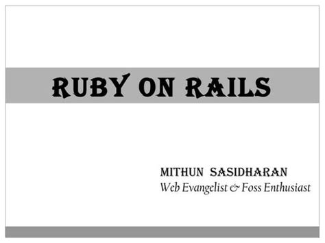 Rails 101 Ppt