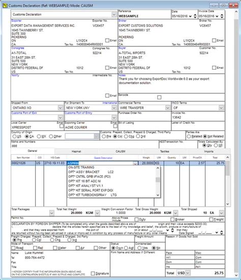 Customs Pro Forma Invoice Air Waybill Dock Receipt Fedex International Waybill Cafta