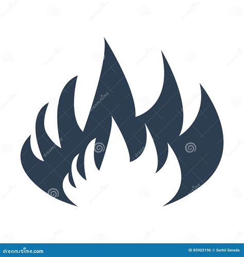 Fire Icon On White Background Stock Illustration Illustration Of