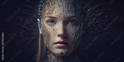 Abstract Artificial Intelligence Conceptual Of Futuristic Bionics And