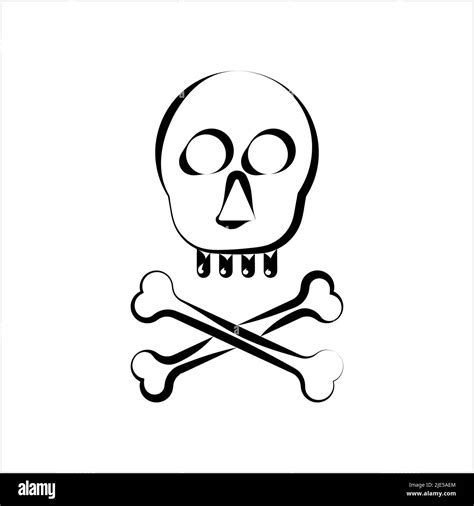 Skull And Crossbones Icon Skull Cross Bones Vector Art Illustration