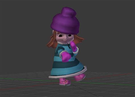 Blender 冬装小女孩3d模型素材资源免费下载 Blender3d模型库
