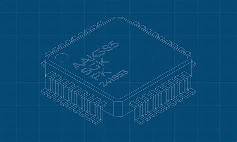Microchip Computer Electronic Component Blueprint Microchip Icon