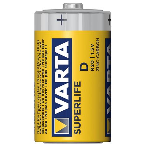 Батарейка Varta Superlife D R20 1.5V Zinc-Carbon Yellow – фото, отзывы ...