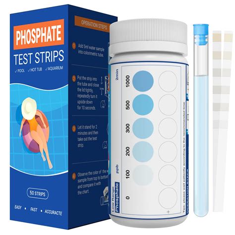 Aksbtec Phosphate Test Kit Pool Phosphate Test Kit 50 Counts Phosphate Test Strips For