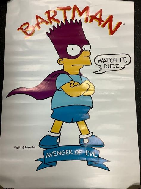 Bartman Avenger Of Evil Matt Groening Poster Auction