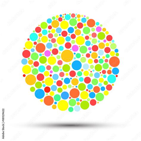 Abstract Color Circle With Colored Circles On White Background Stock