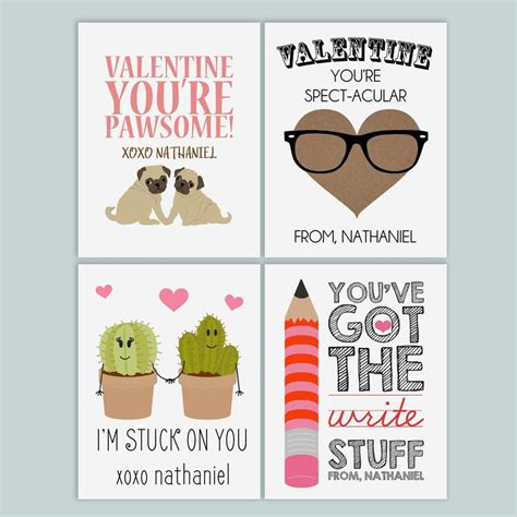 Puns Personalized Valentines Day Cards