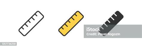 눈금자 아이콘입니다 길이 기호입니다 웹 기호를 측정합니다 벡터 플랫의 선 크기 그림 3차원 형태에 대한 스톡 벡터 아트 및 기타 이미지 3차원 형태 각도 검은색