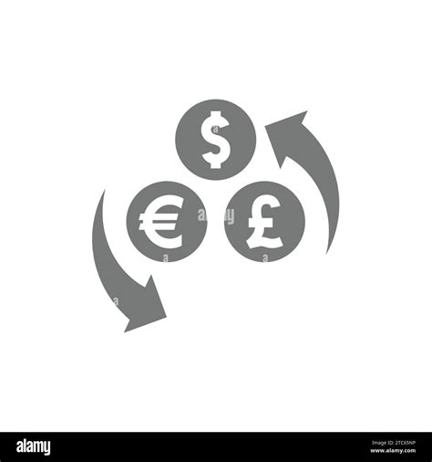 Currency Exchange Dollar Euro And Pound Arrow Vector Money And