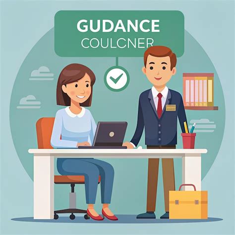 Flat Style Vector Guidance Counselor Character Illustration Premium