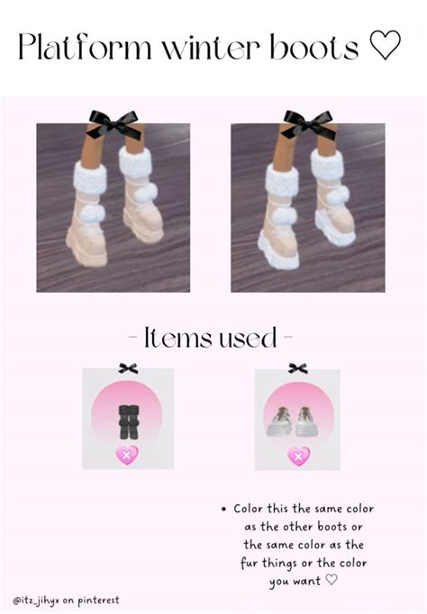 ⋆˚࿔ Dti Hacks 𝜗𝜚˚⋆ In 2024 Winter Boots Vip Color