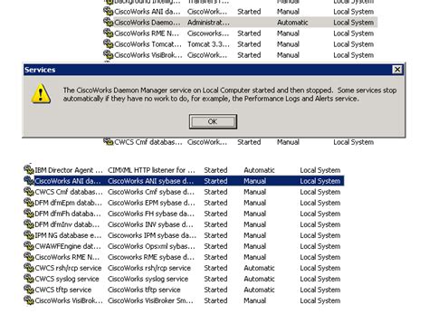 Solved Ciscoworks Daemon Manager Not Running Cisco Community