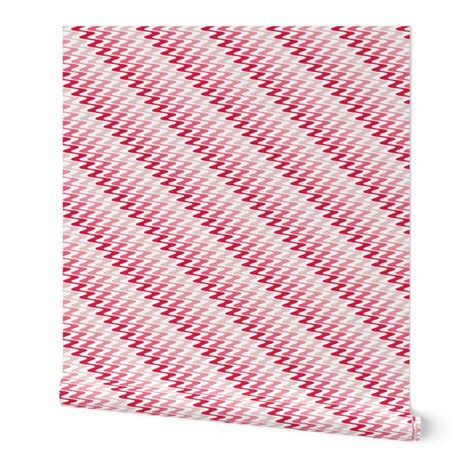 Valentine Pink Ombre Chevron Waves Wallpaper Spoonflower