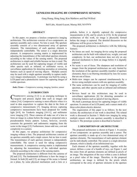 Pdf Lensless Imaging By Compressive Sensing