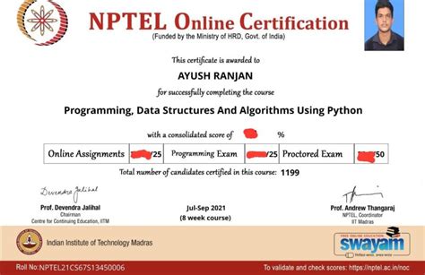 Ayush Ranjan On Linkedin Programming Nptel Iitmadras Pythonprogramming Datastructures