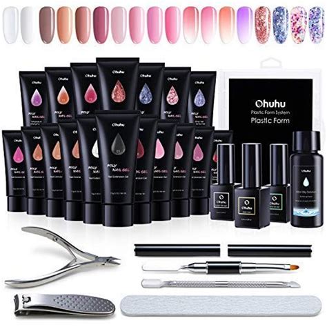 Mefa 19 Pcs Gel Nail Polish Kit With U V Light 12 Colors Fall Gel Nail