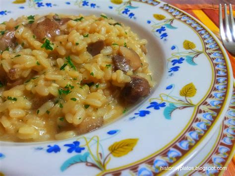 La historia detràs del plato Risotto con setas