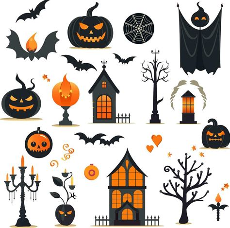 Set Of Halloween Objects 26232739 Vector Art At Vecteezy