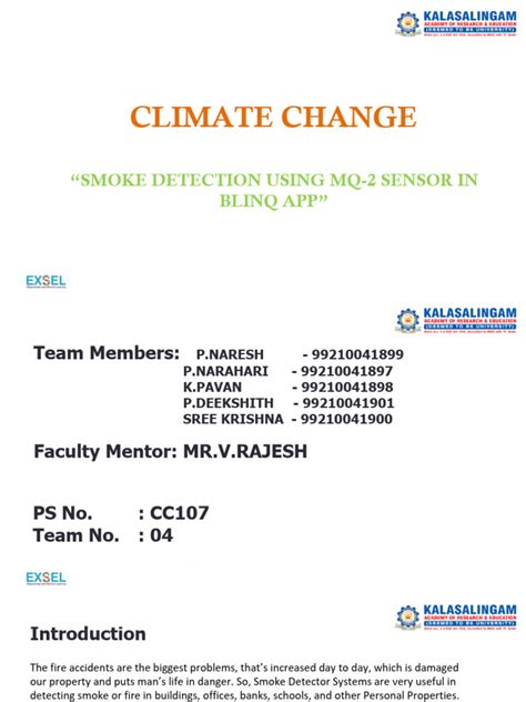 Cc107 Smoke Detection Using Mq 2 Sensor In Blinq App Pdf Mobile App Sensor