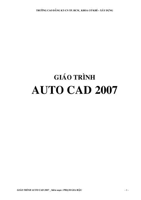 Giao Trinh Autocad 2007 Full Pdf