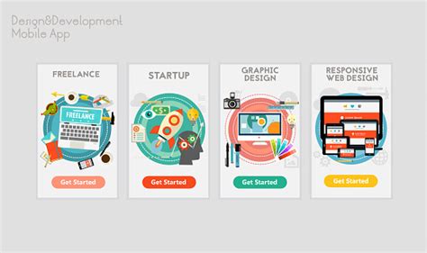 평면 디자인 응답 Ui 모바일 응용 프로그램 샘플 그래픽 사용자 인터페이스에 대한 스톡 벡터 아트 및 기타 이미지 그래픽