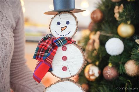 DIY Wood Slice Snowman Winter Decoration DIY Crafts