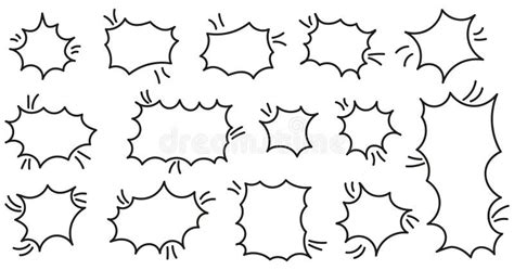 Black Manga Speech Bubble Collection. Set of Manga Speech Bubble Stock ...