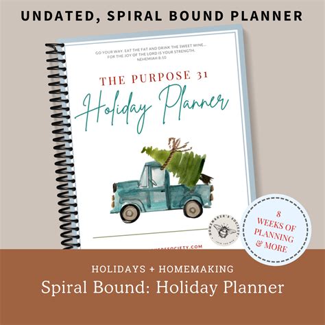 Spiral Bound Undated Holiday Planner The Homemaker S Society