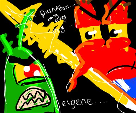 Plankton Fistfights Mr Krabs Drawception