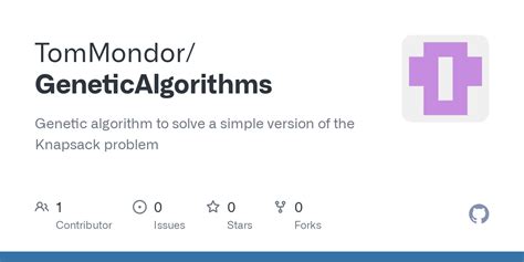 Github Tommondorgeneticalgorithms Genetic Algorithm To Solve A Simple Version Of The